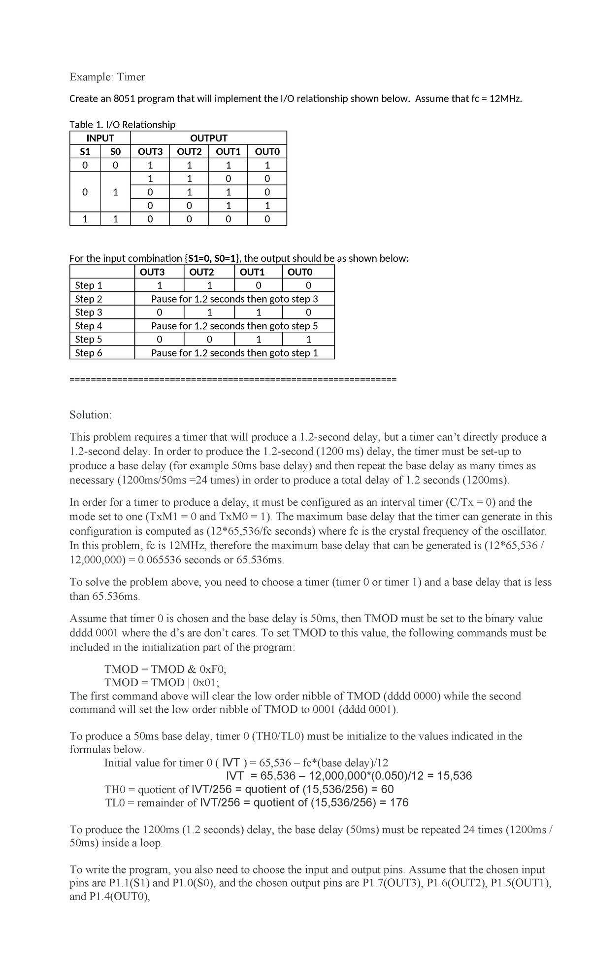 Example 3 Microcontrollers Example Timer Create An 8051 Program