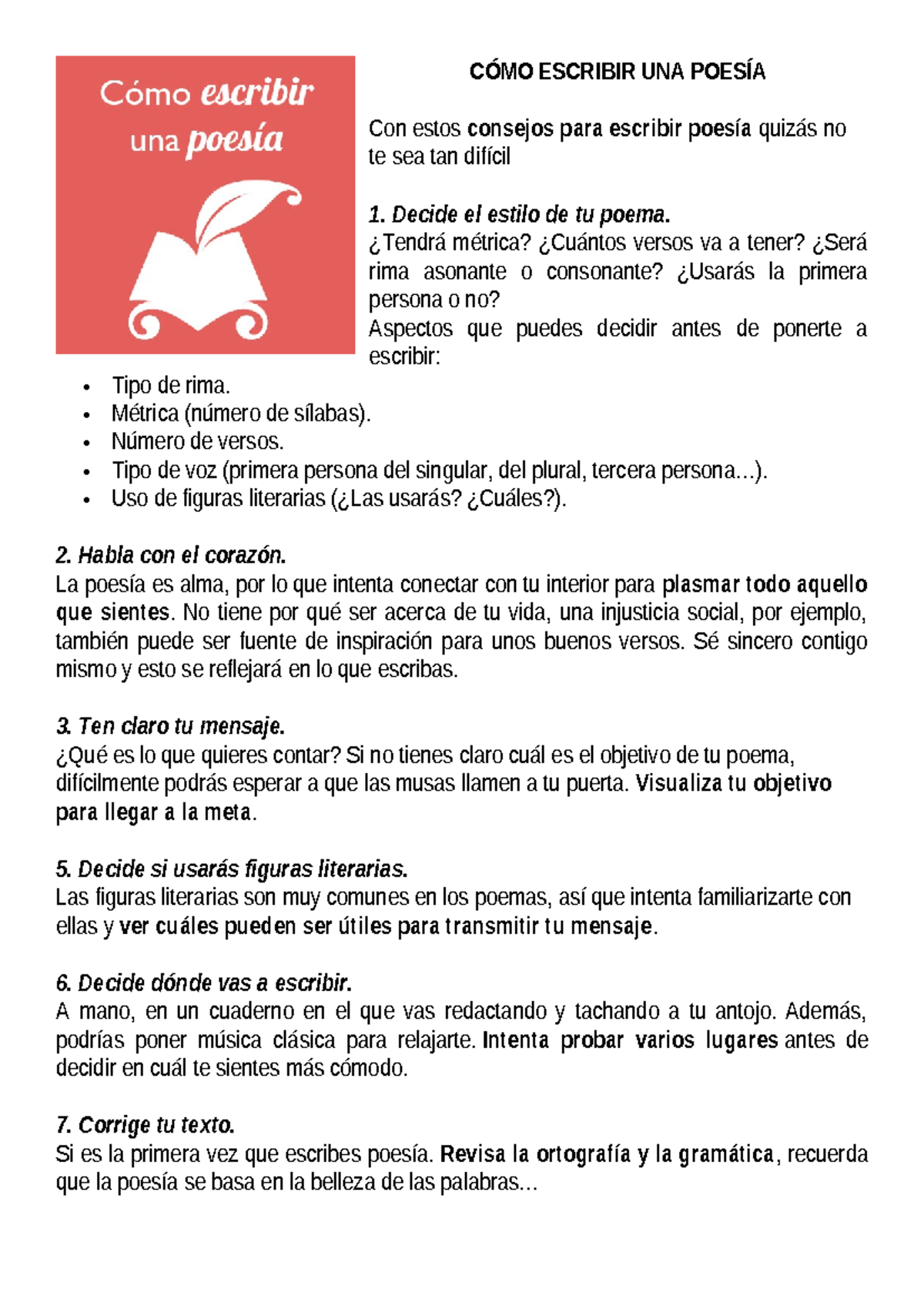 CÓMO Escribir UNA Poesía - CÓMO ESCRIBIR UNA POESÍA Con estos consejos ...