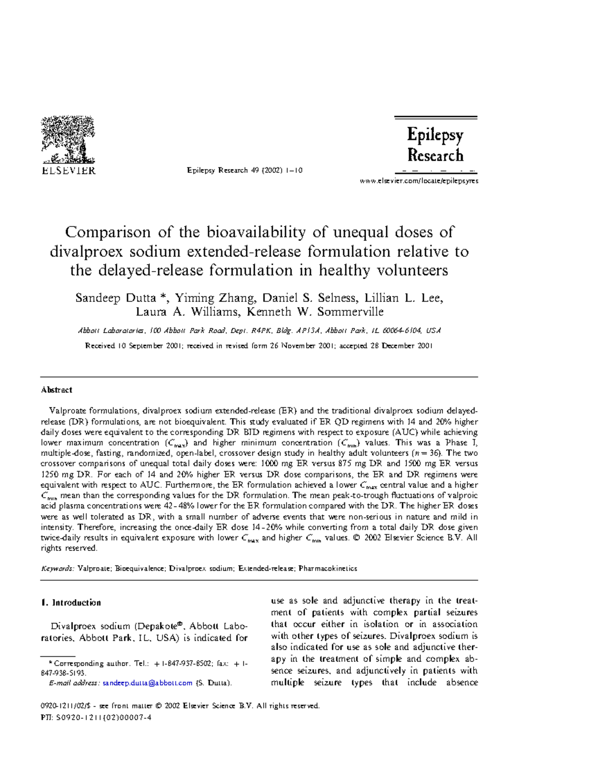 Comparison of the bioavailability of une - Selness, Lillian L. Lee ...