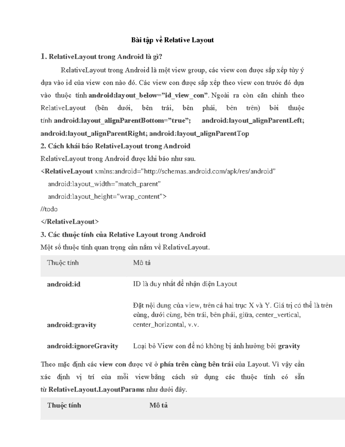 Bài tập về Relative Layout - RelativeLayout trong Android là gì? RelativeLayout trong Android là ...