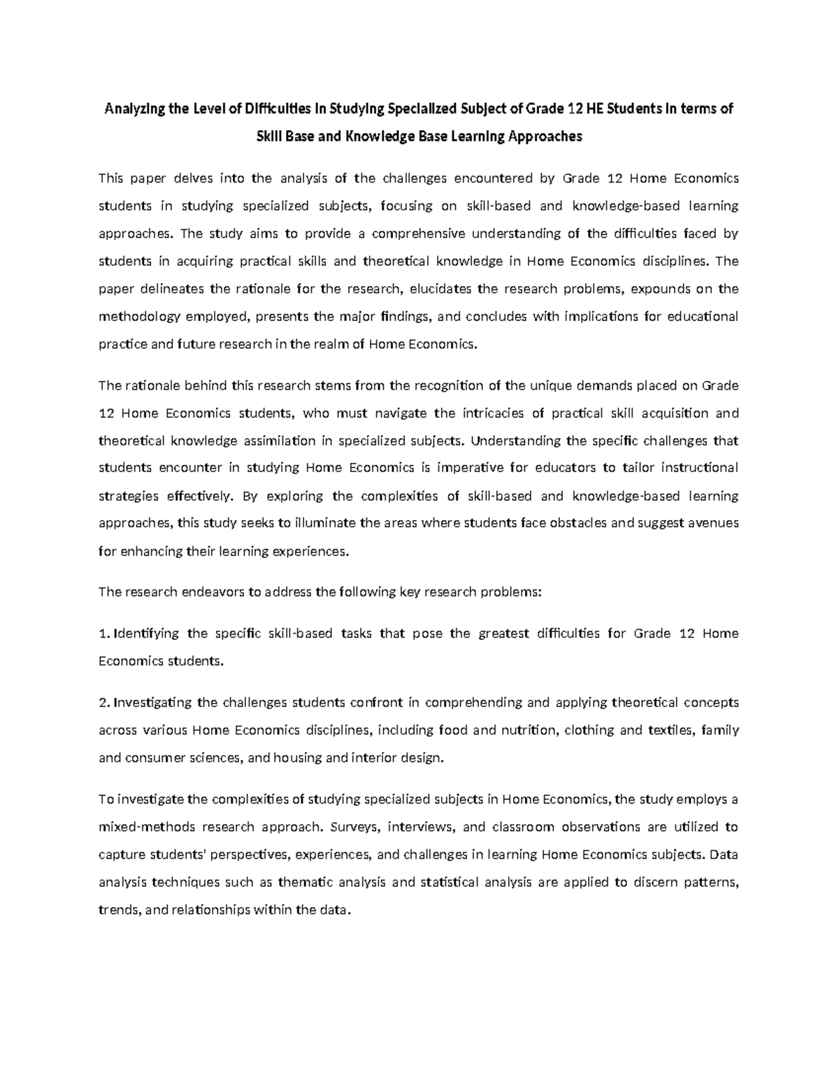 Abstract - Haishejseihsbsjaha - Analyzing the Level of Difficulties in ...