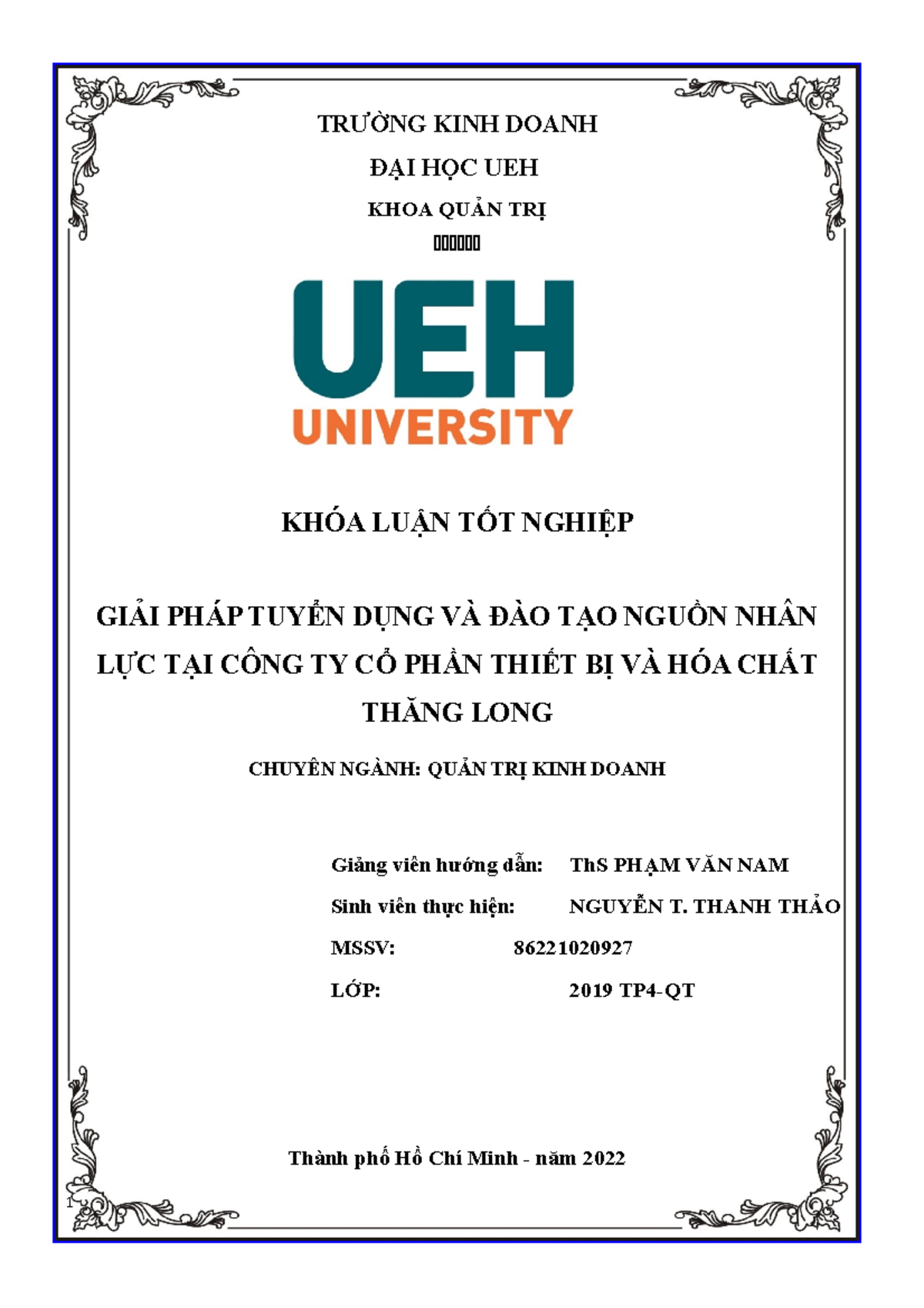 Ảnh bìa KLTN - Bìa khóa luận UEH - Cơ sở lý luận báo chí - TRƯỜNG KINH ...