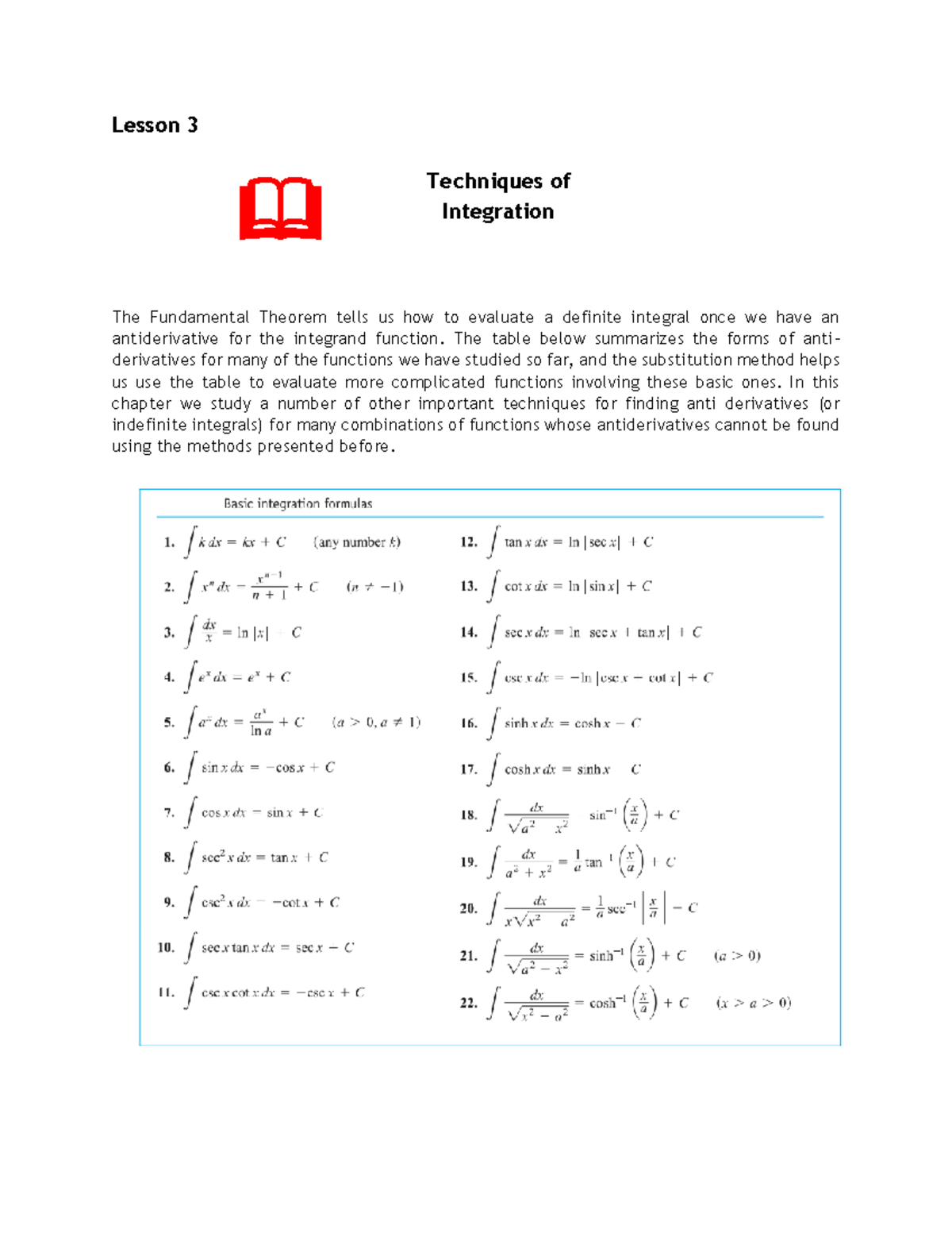 Module 1 part 2 - calculus 2 - Lesson 3 The Fundamental Theorem tells ...