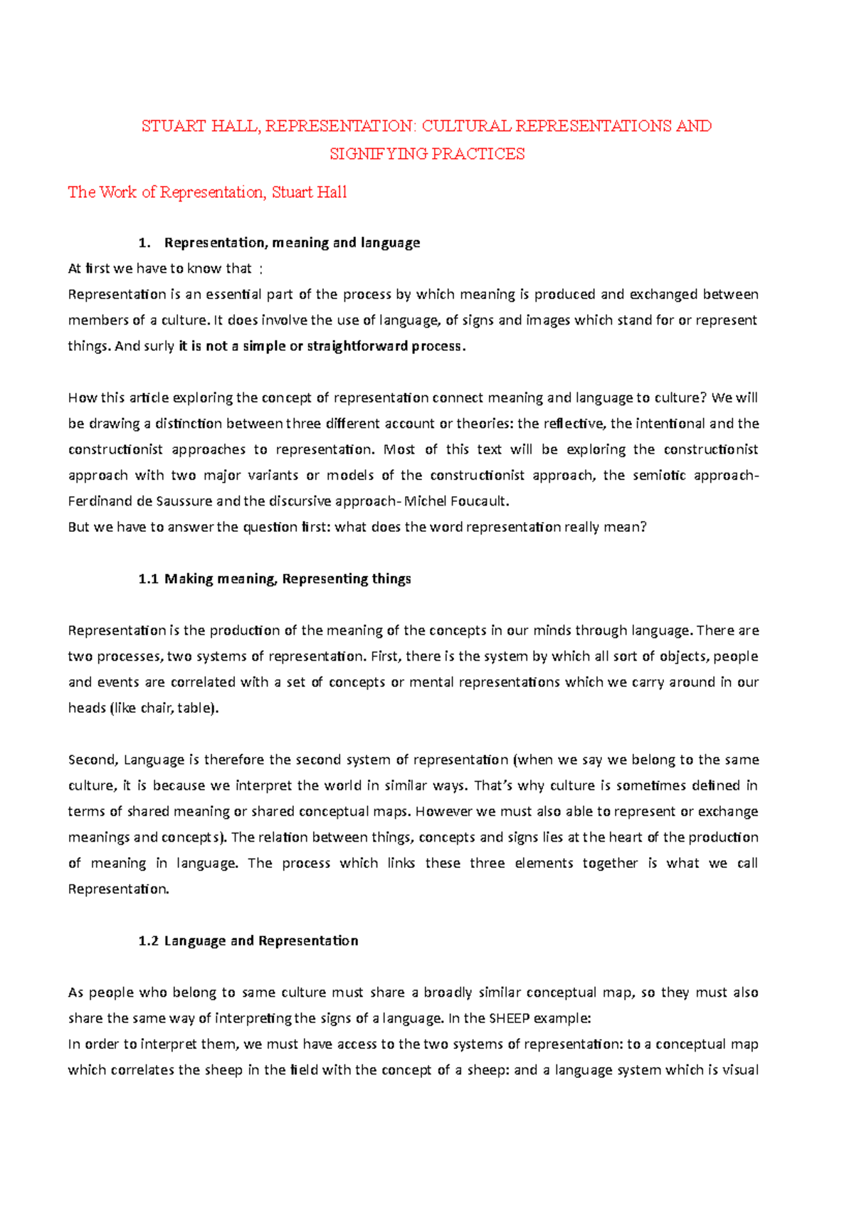 Relazioni Interculturali - STUART HALL, REPRESENTATION: CULTURAL ...