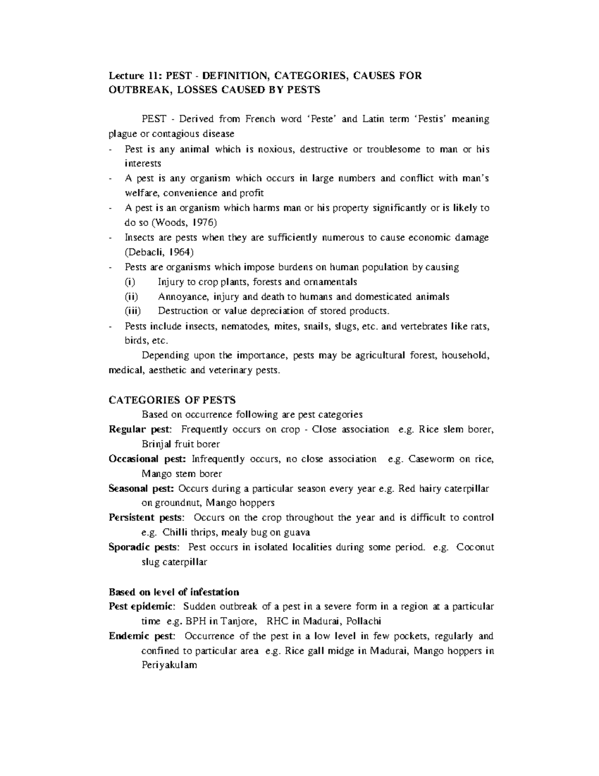 Lec11 - General notes - Lecture 11: PEST - DEFINITION, CATEGORIES ...