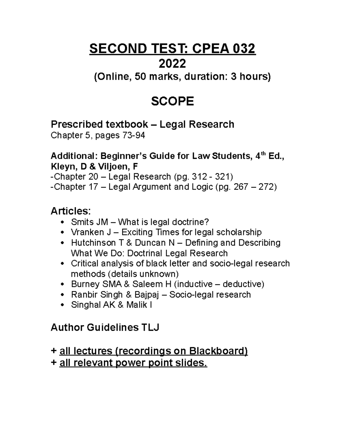Scope test 2 CPEA 032 - 2022 - Final - SECOND TEST: CPEA 032 2022 ...