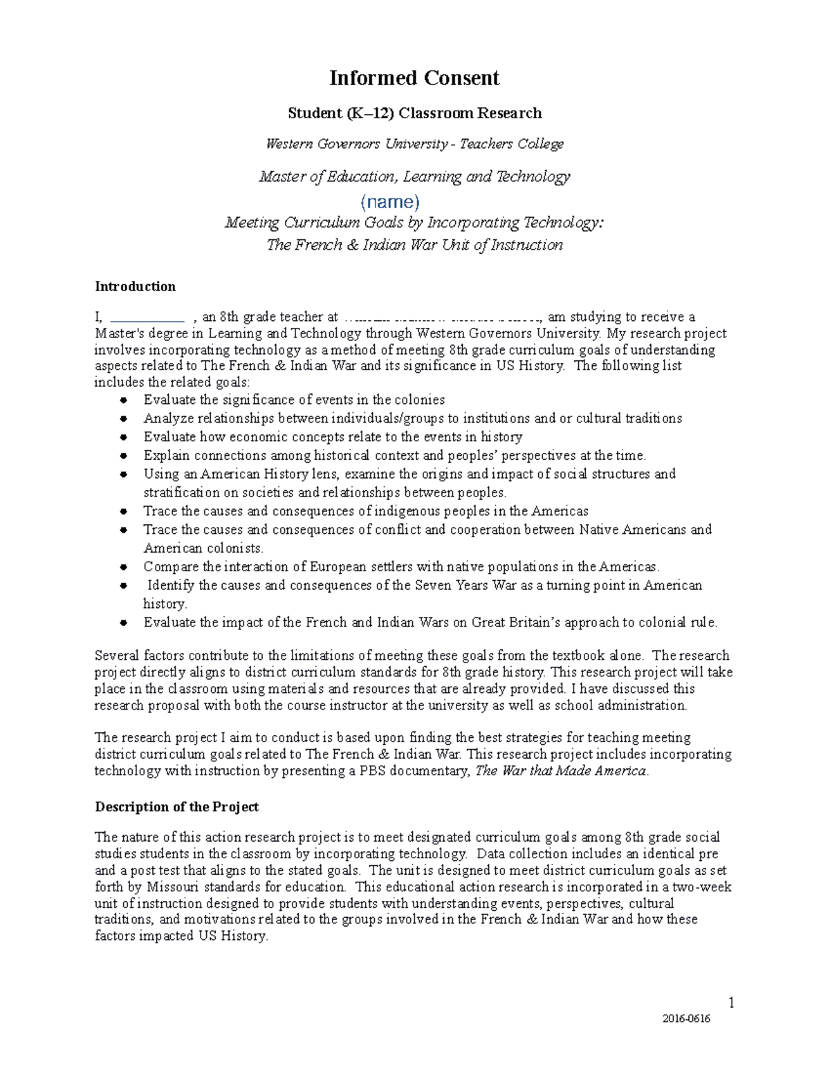 Informed Consent for Children 11 - Informed Consent Student (K–12 ...