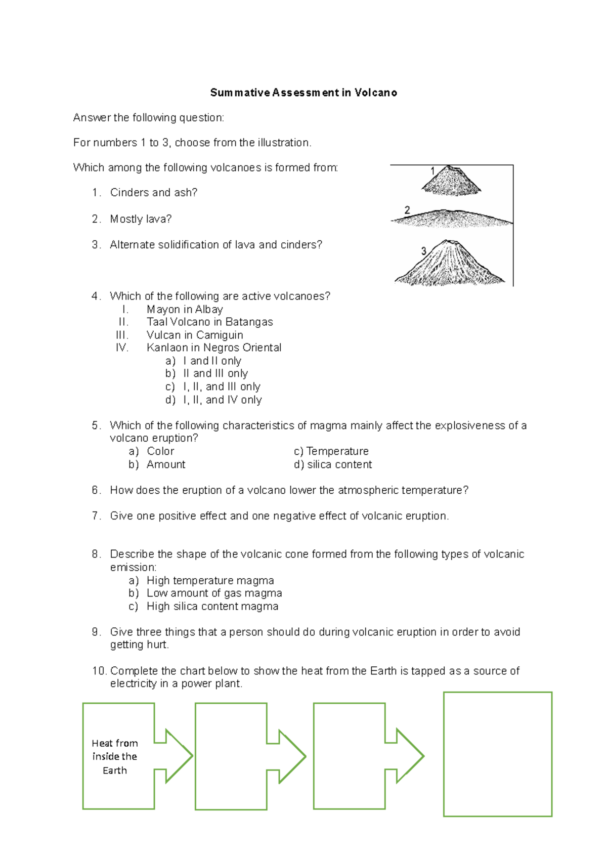 Summative Assessment in Volcano - Summative Assessment in Volcano ...