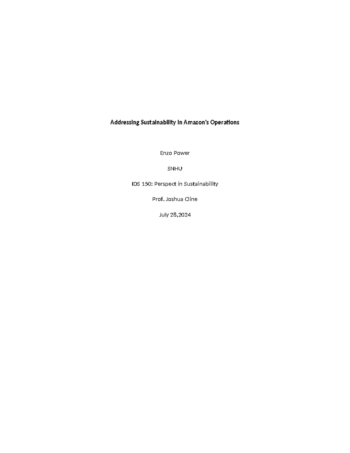 Addressing Sustainability in Amazon Mod 4 - Addressing Sustainability ...