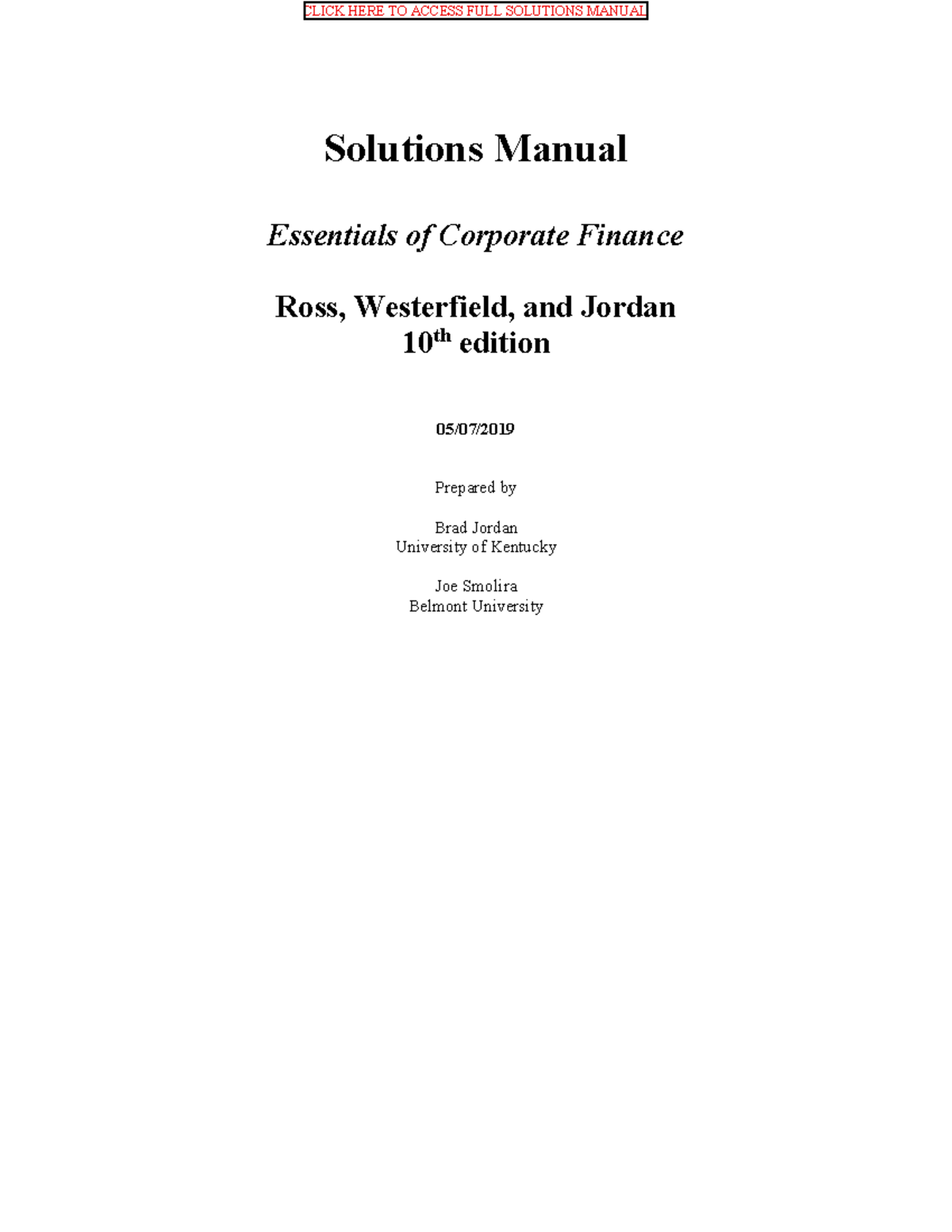 9781260013955- Solutions - Warning: TT: undefined function: 32 Solutions Manual Essentials of ...