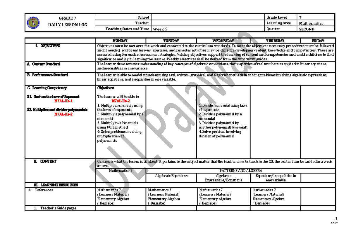 Dllmathgrade 7quarter 2week5palawandivision-221114142952-c97f0f6f - 1 ...