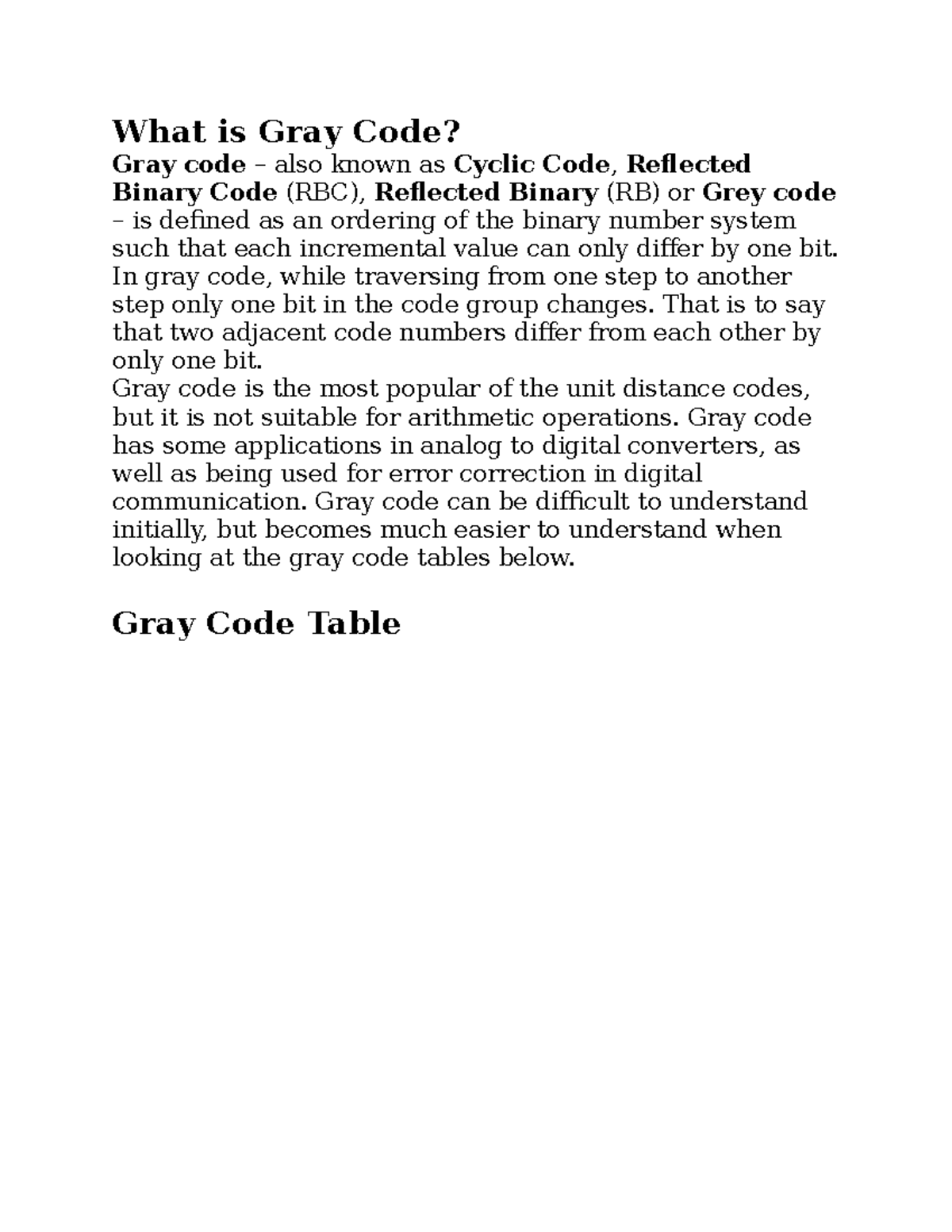 Binary To Gray And Gray To Binary Converter A What Is Gray Code Gray