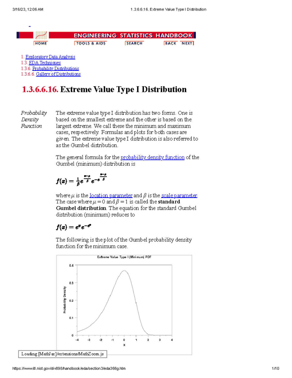 1.3.6.6.16. Extreme Value Type I Distribution - 1. Exploratory Data ...