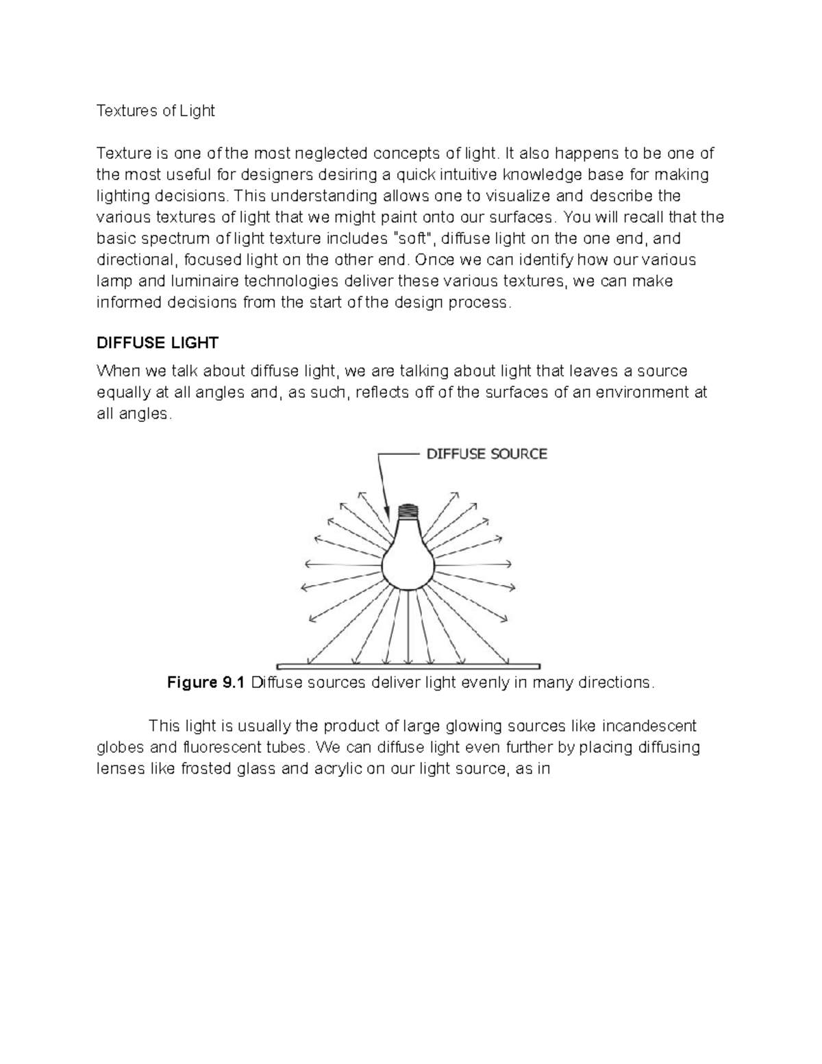 Textures of Light - Textures of Light Texture is one of the most ...
