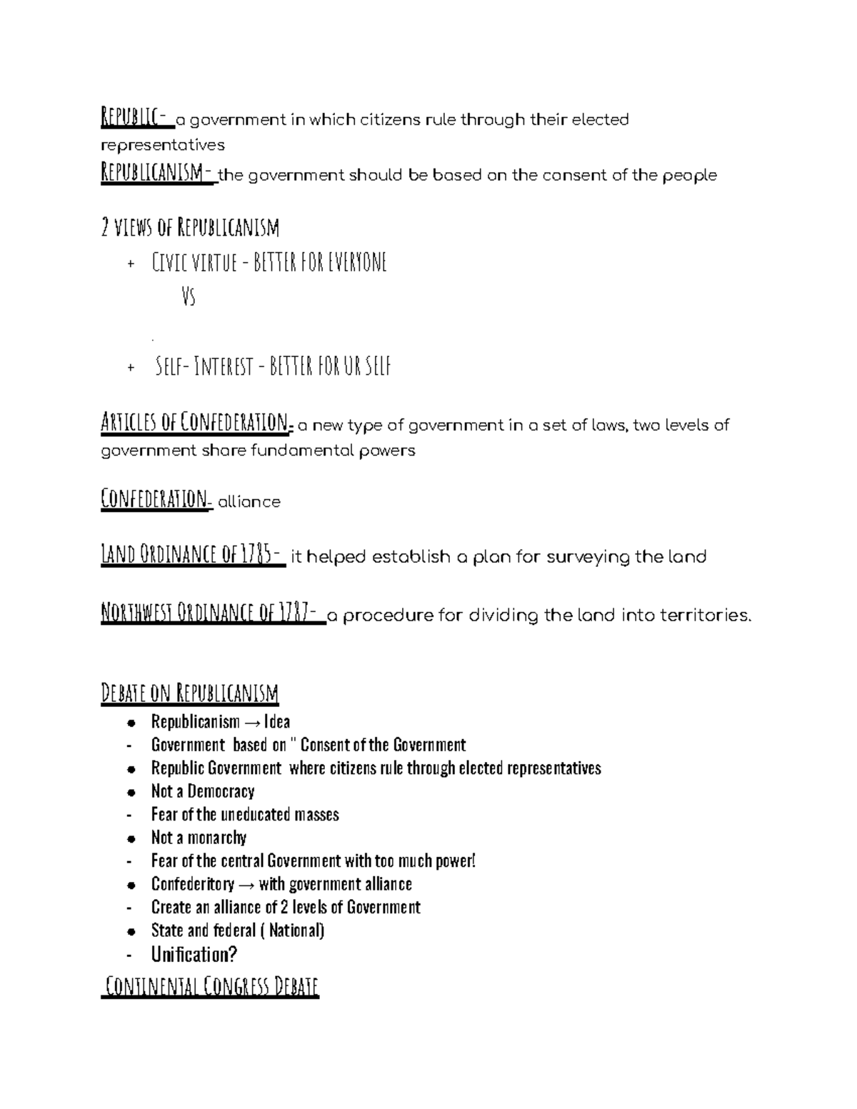 Ch. 5 section 1 (history) - Republic- a government in which citizens ...