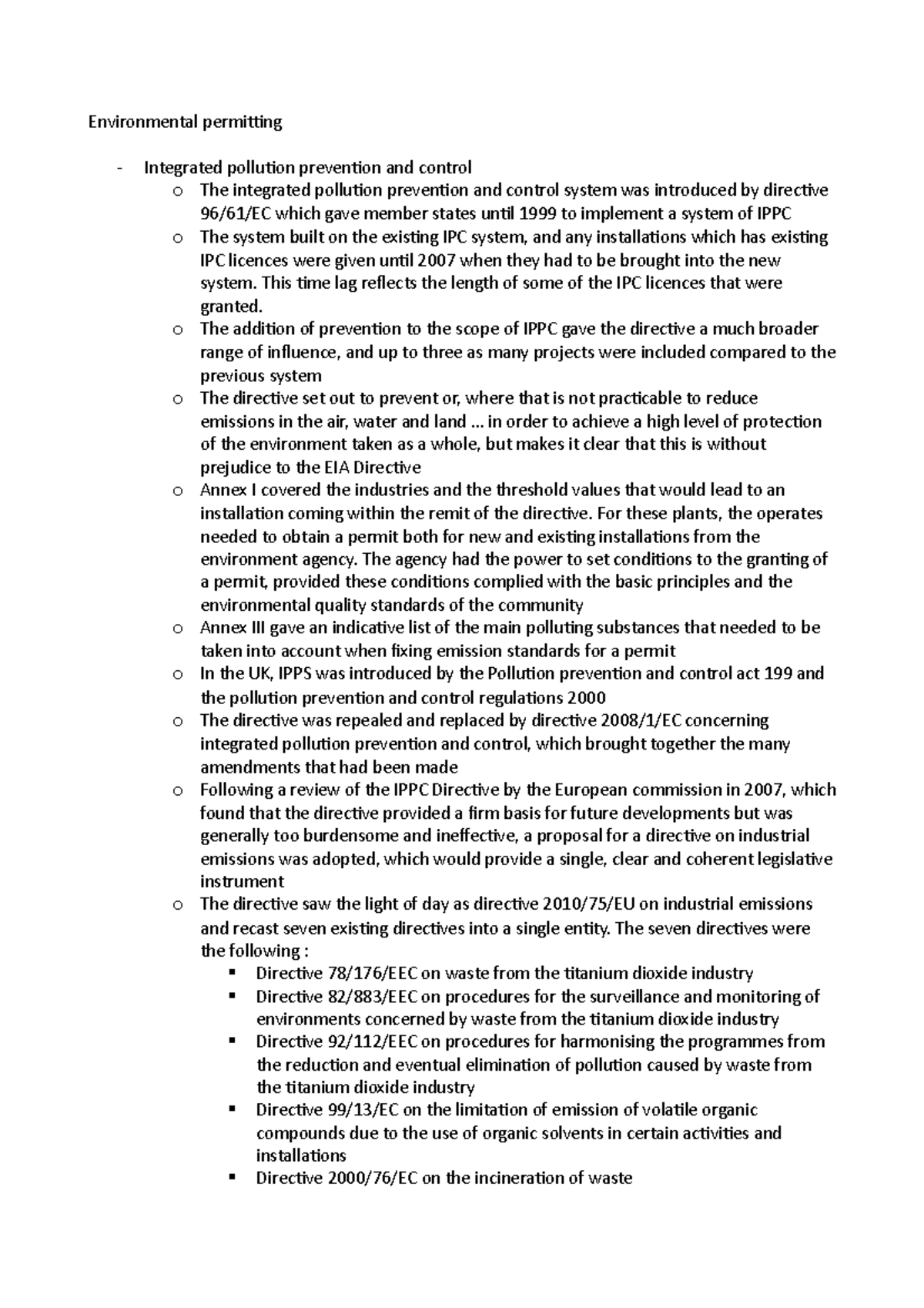 Lecture 6 - Environmental permitting - Environmental permitting ...