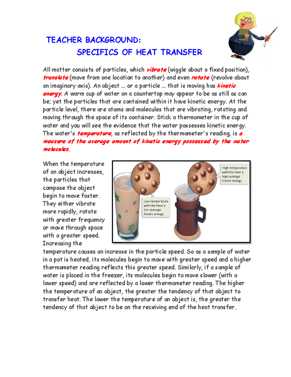 TBI heat transfer - module - TEACHER BACKGROUND: SPECIFICS OF HEAT ...