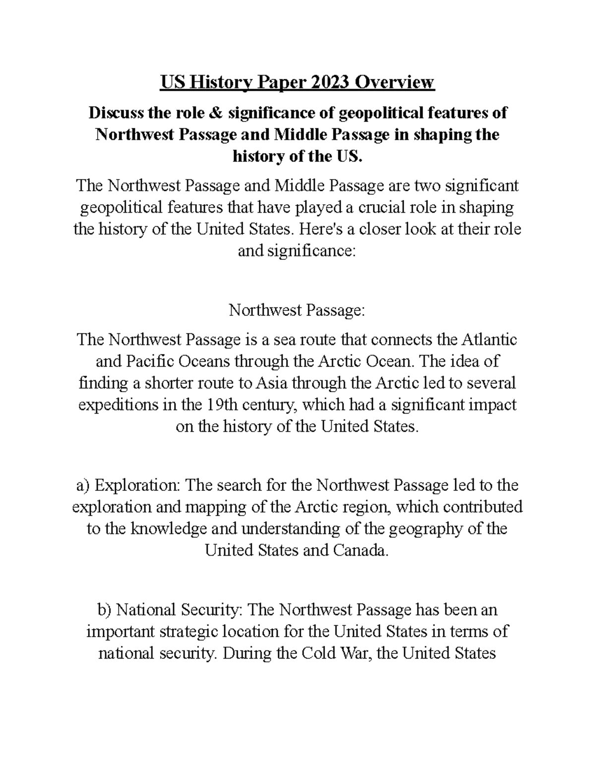 US History Paper 2023 Overview - US History Paper 2023 Overview Discuss ...