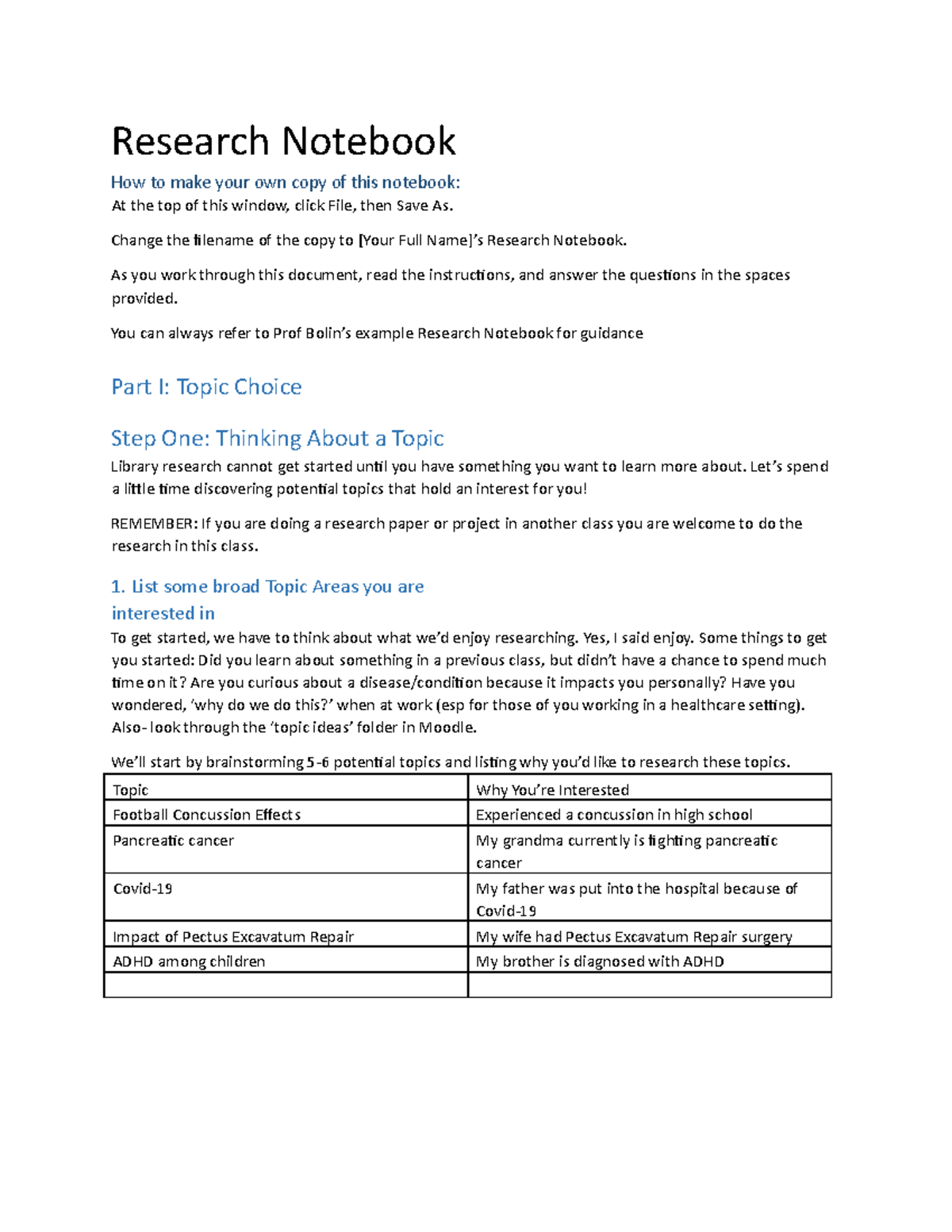 Brady Metcalfs Research Notebook - Research Notebook How to make your ...
