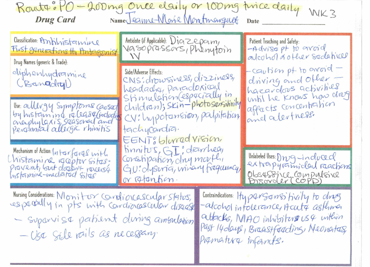 Pharmacology Week3-Drug Cards-04 - NSG 124 - Studocu