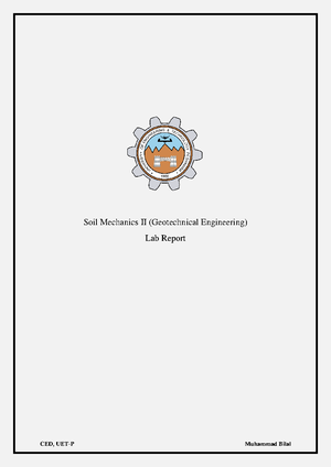 Soil lab report - soil mechanics lab manual - Experiment # 1 (A): Water ...