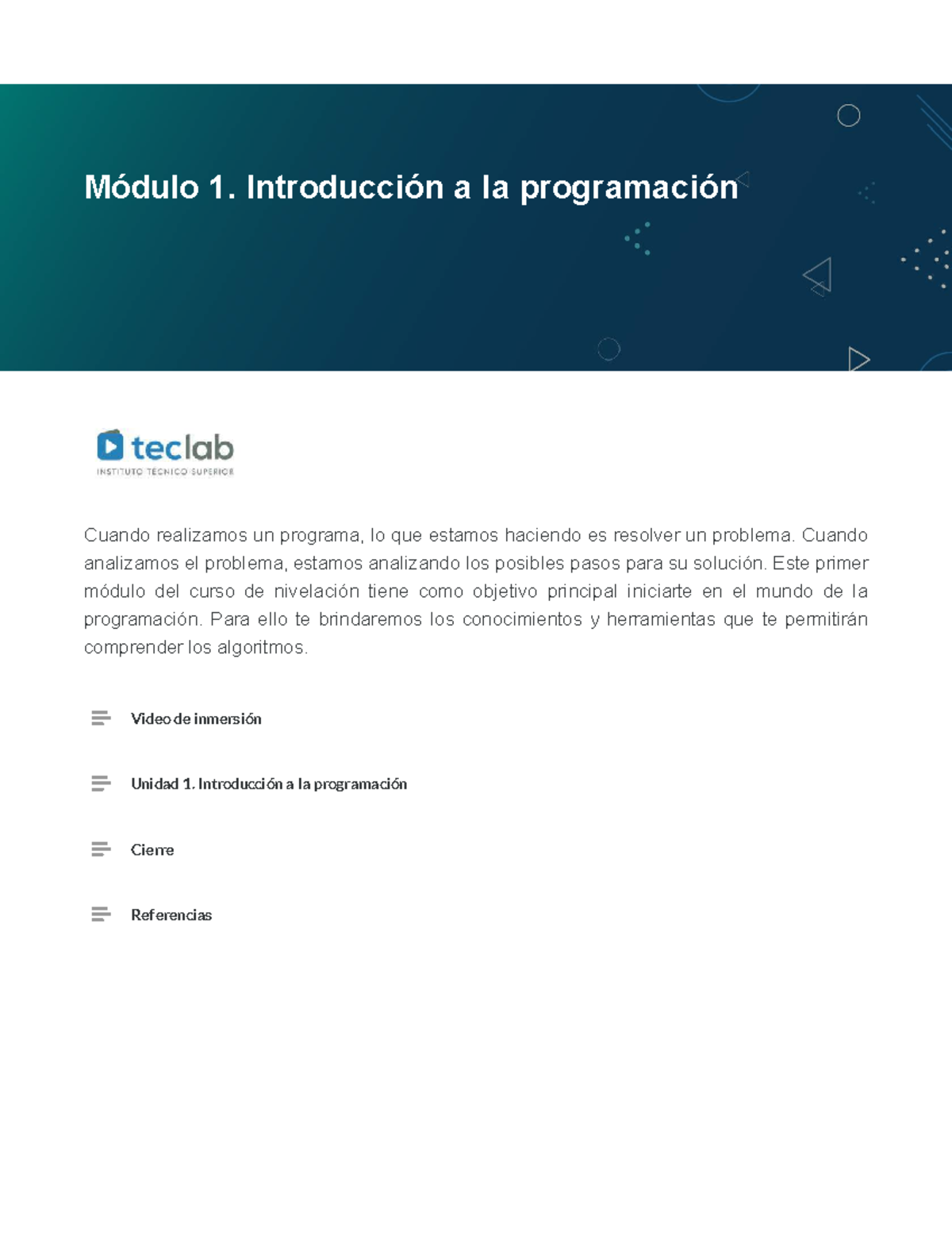 Módulo 1. Introducción a la programación - Cuando realizamos un ...