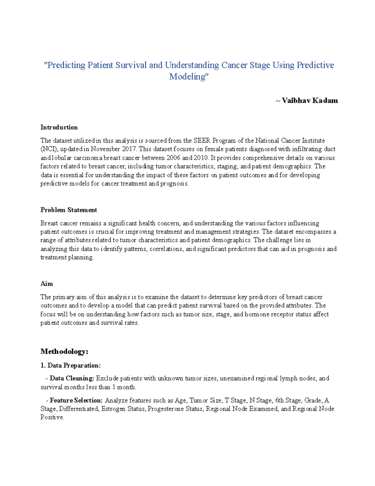 VK's DS - ITs about genetic eng research summary - "Predicting Patient ...