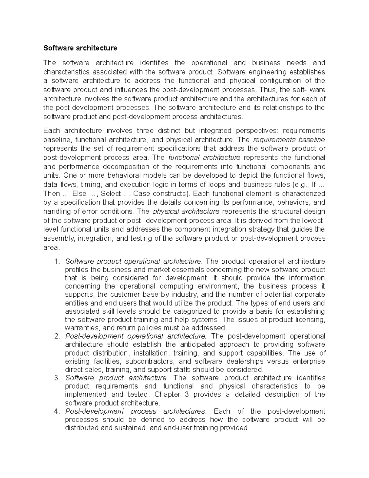 Software Architecture - Software engineering establishes a software ...