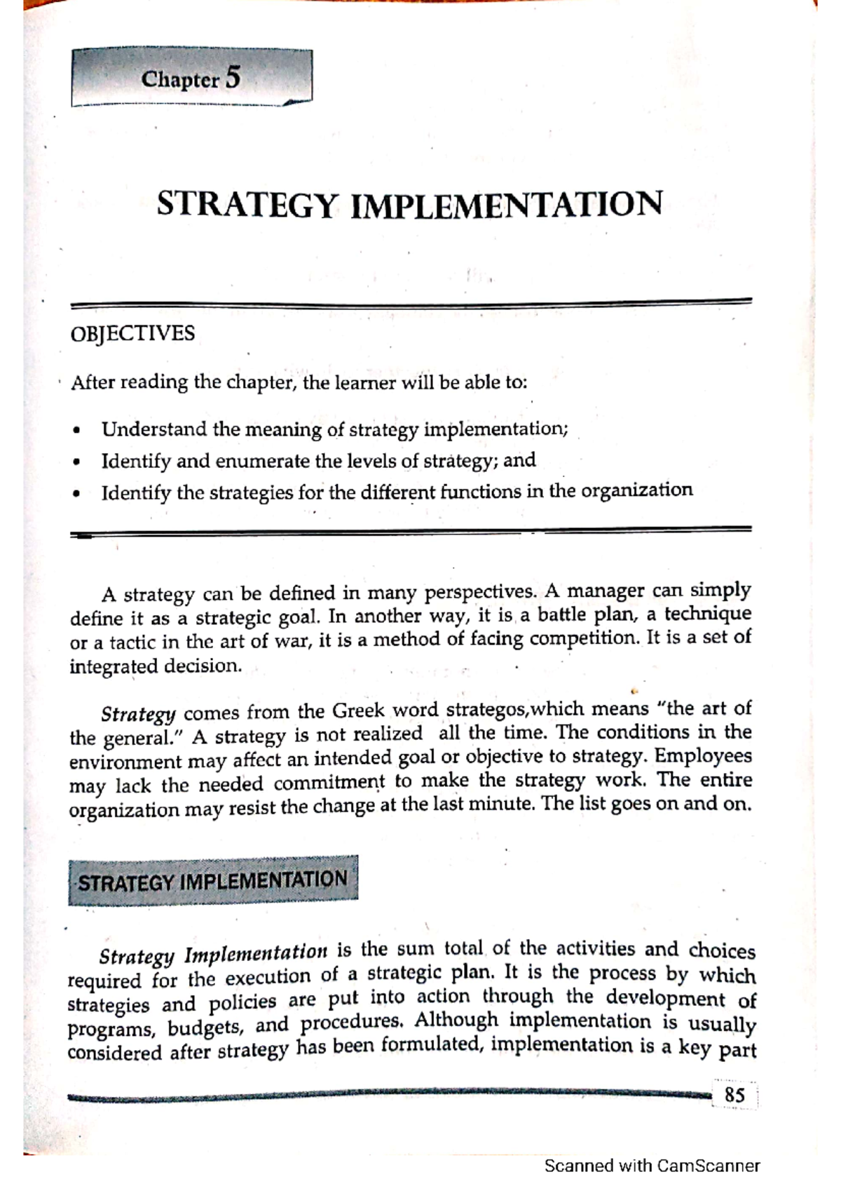 Chapter 5 Strategy Implementation - Business Administration - PangSU ...