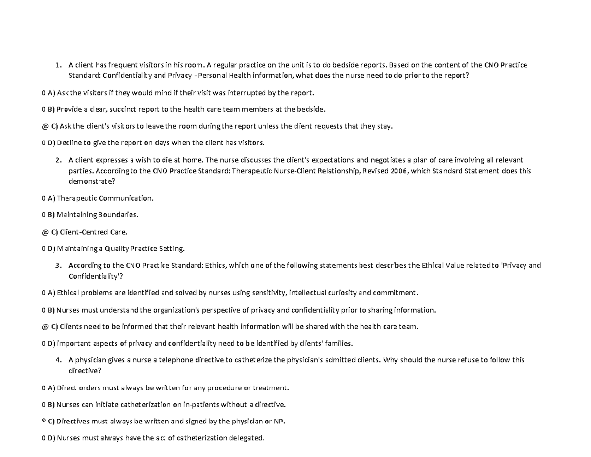 Jurisprudence - A client has frequent visitors in his room. A regular ...