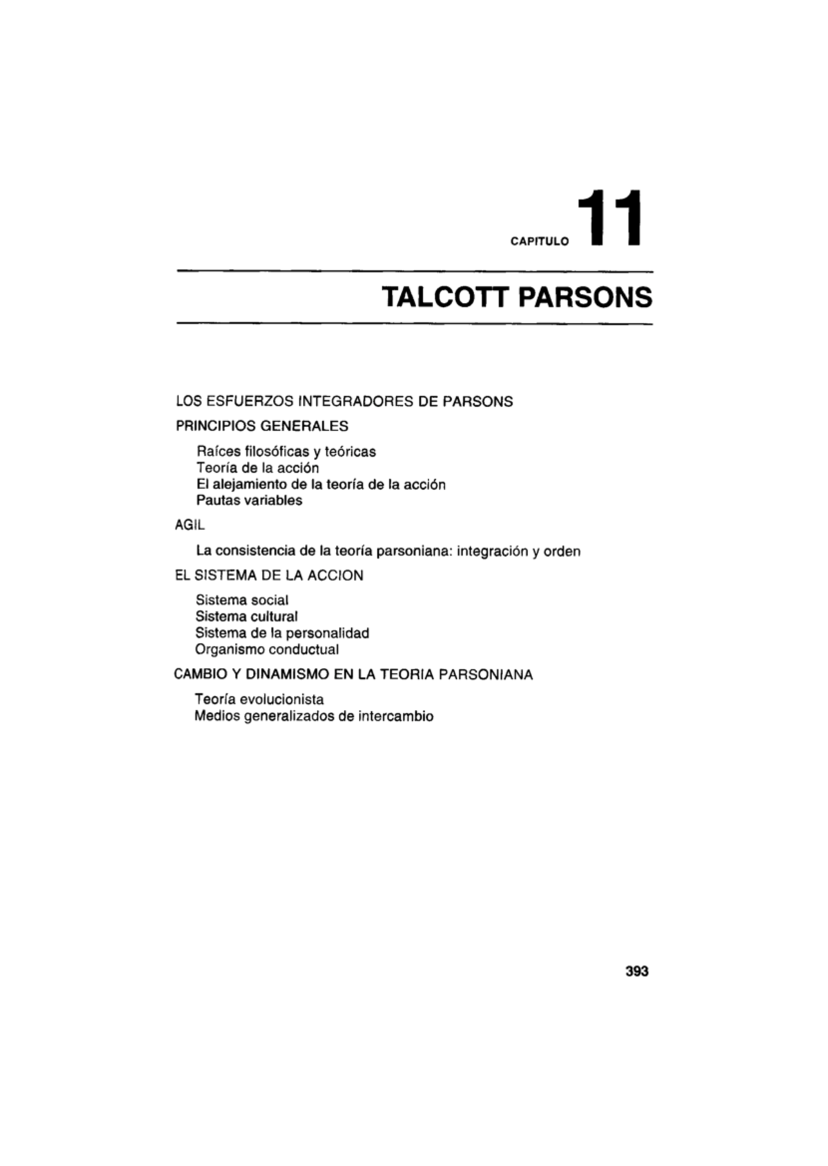 Cap. 11 talcott Parsons - Teoría Sociológica - Studocu