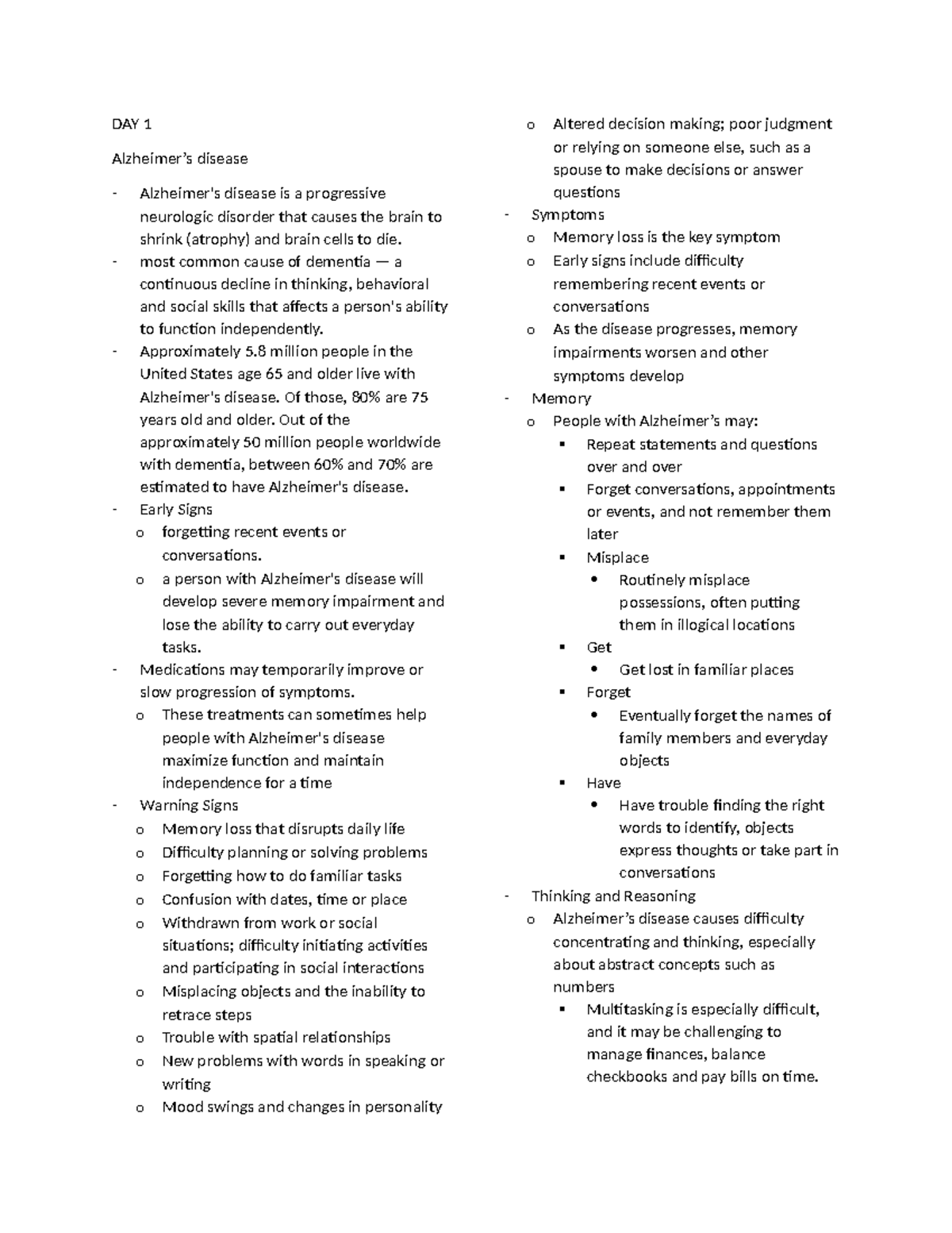 Alzheimer - Finals - DAY 1 Alzheimer’s disease Alzheimer's disease is a ...