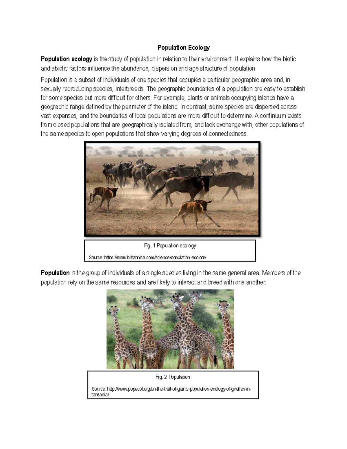 WEEK5 - Mathematics, Science and Technology - Population Ecology ...