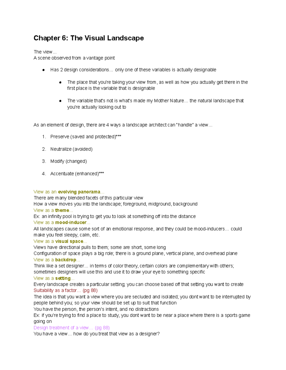 Chapter 6 The Visual Landscape - Chapter 6: The Visual Landscape The ...