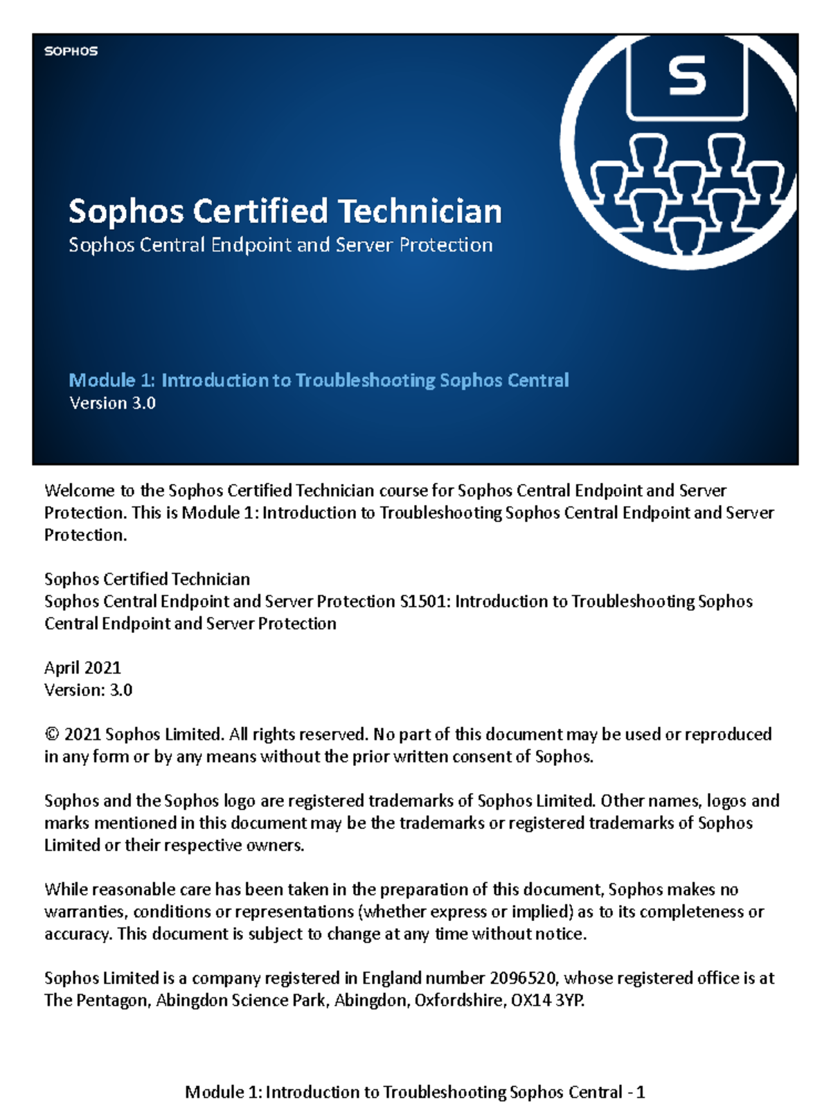 1 - Introduction to Troubleshooting Sophos Central - Welcome to the ...