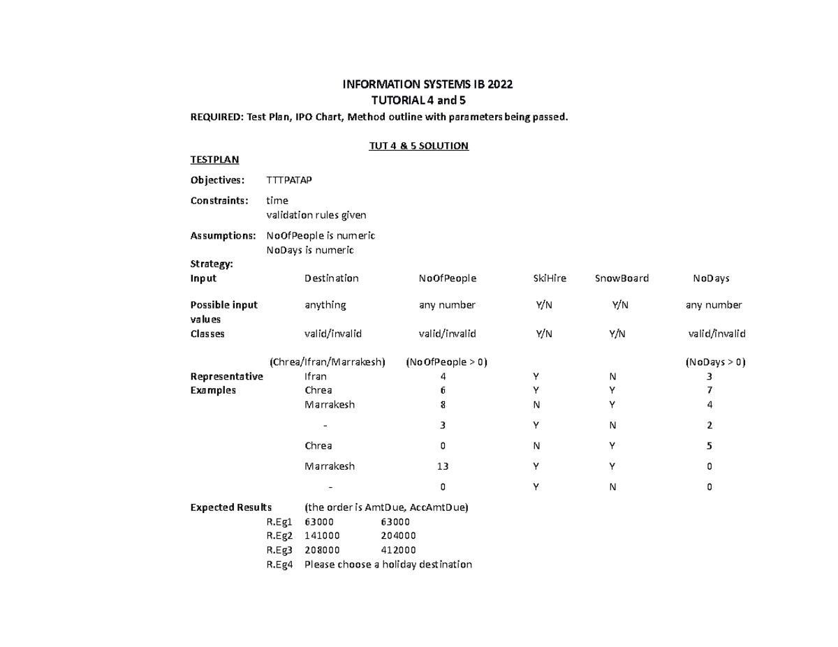 Tutorials 4 and 5 by 2545659 - INFORMATION SYSTEMS IB 2022 TUTORIAL 4 ...