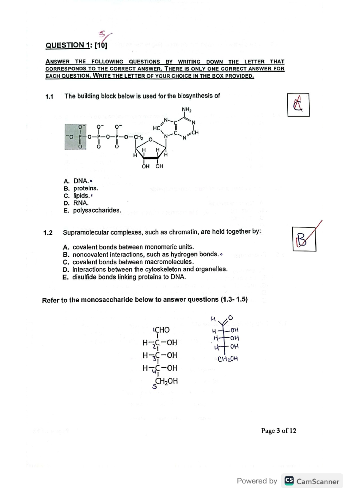 BCM 257 Semester test 1 - 5 QUESTION 1: ANSWER THE FOLLOWING QUESTIONS ...
