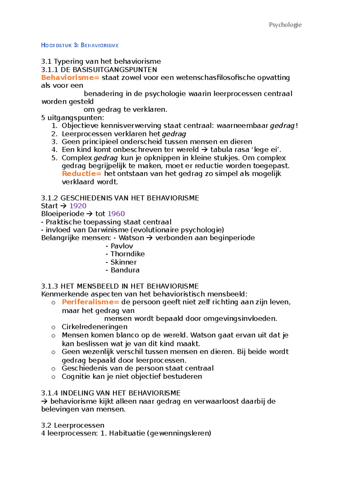 Hoofdstuk 3: Behaviorisme - HOOFDSTUK 3: BEHAVIORISME 3 Typering van ...