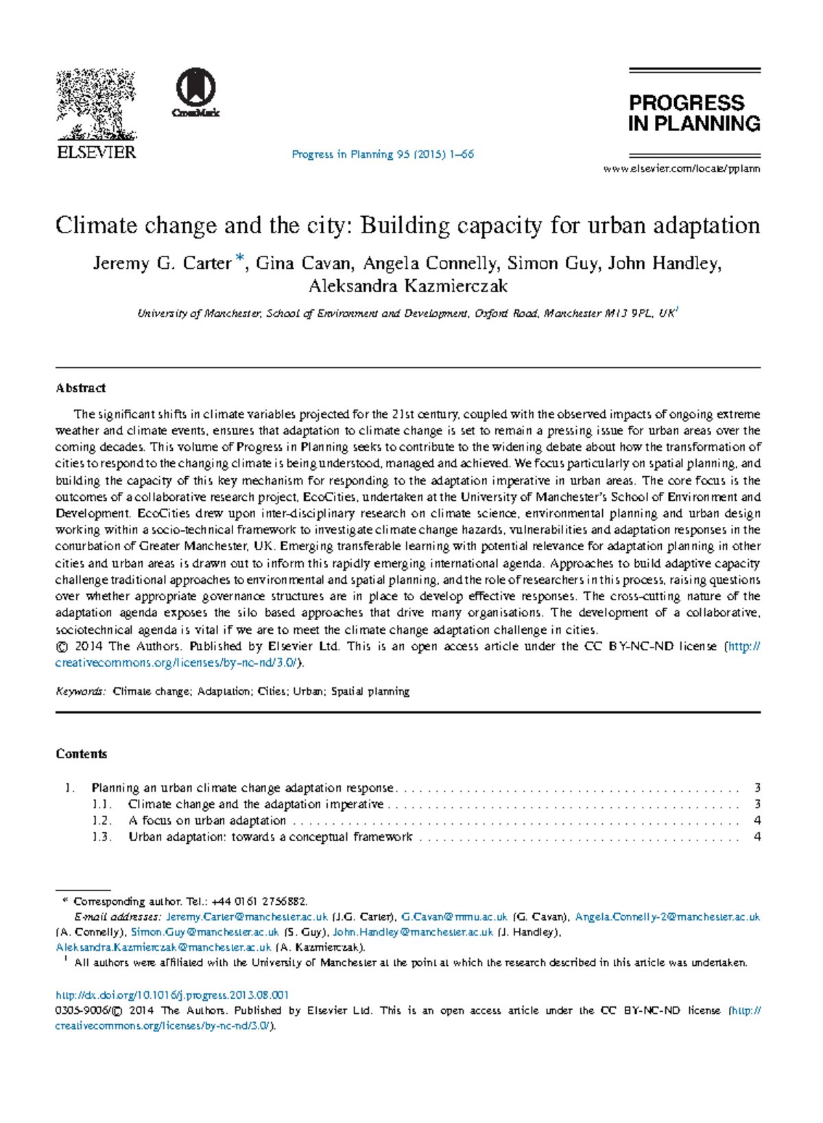 Climate - ENVIRONMENTAL RESEARCH - Climate change and the city ...