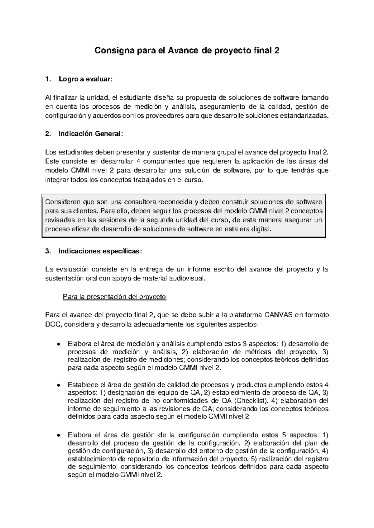 GC S04F Consigna APF 2 21C1M - Consigna para el Avance de proyecto final 2 1. Logro a evaluar ...