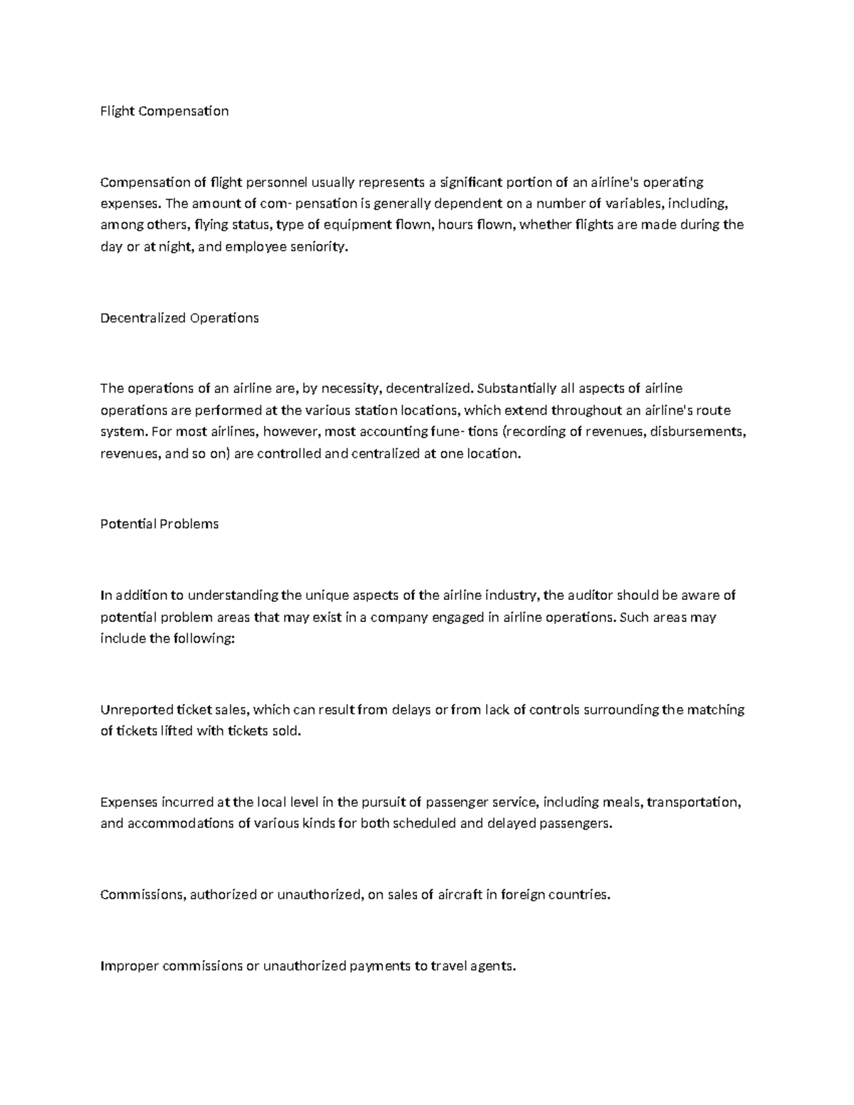 Accounting for airlines - Flight Compensation Compensation of flight ...
