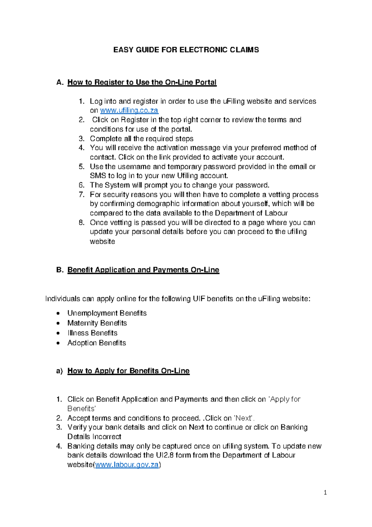 Easy guide for online claimseasy guide for electronic claim - EASY GUIDE FOR ELECTRONIC CLAIMS A ...