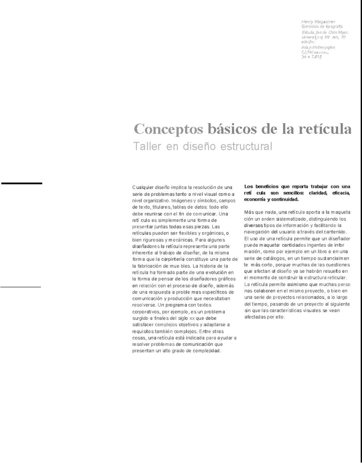 03-Diseñar Con Reticula OK - Henry Magaziner Ejercicios de tipografla ...