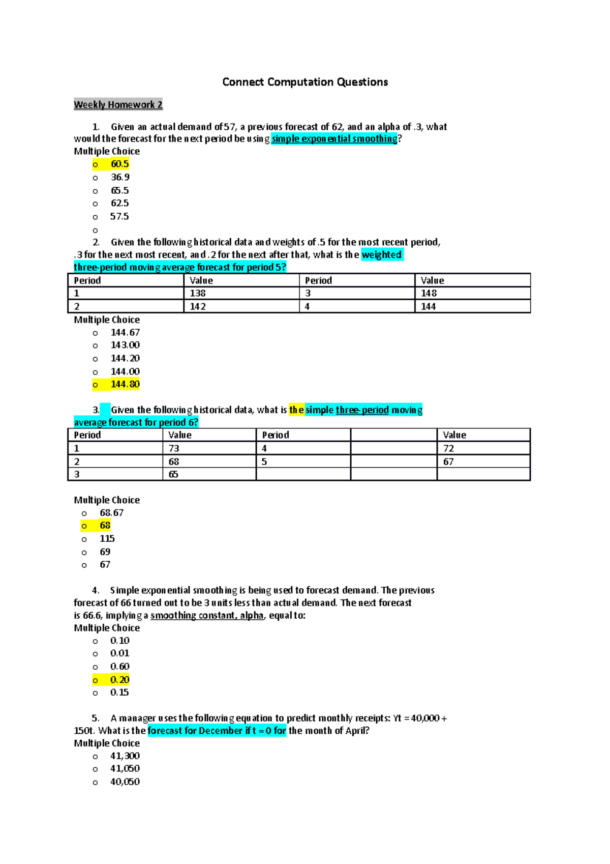 Connect OPMT Computation - Connect Computation Questions Weekly ...