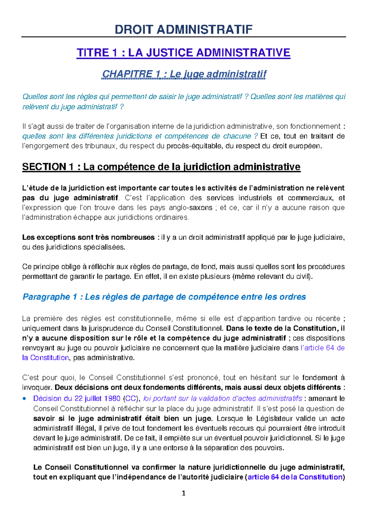 Droit Administratif - Warning: TT: undefined function: 32 DROIT ADMINISTRATIF TITRE 1 : LA ...