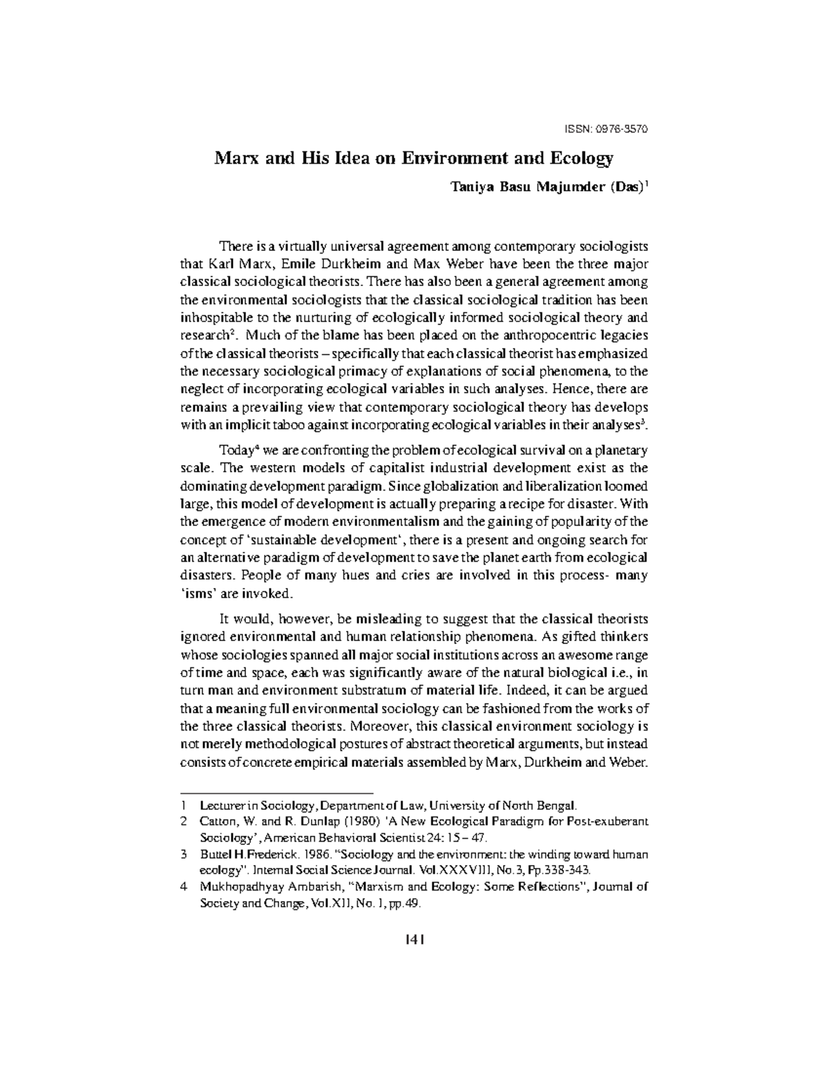 Marx weber - pdf - Vol. 3 No. 2 ISSN: 0976- Marx and His Idea on ...