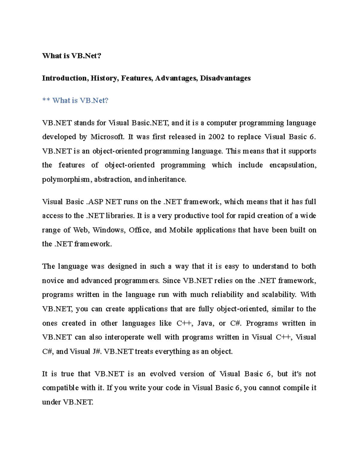 What is VB - Visual basic history, features, advantages and ...