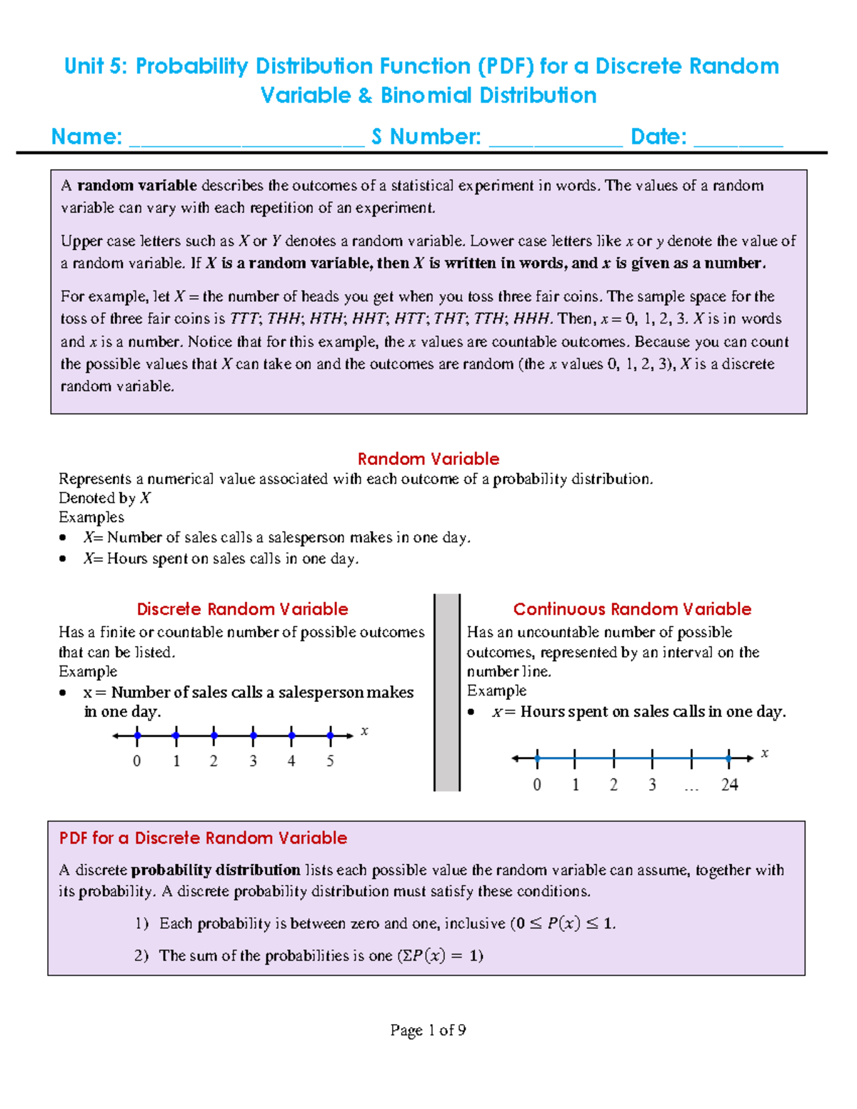 Unit 5- Descrete Random Variable and Binomial Distribution - Warning ...