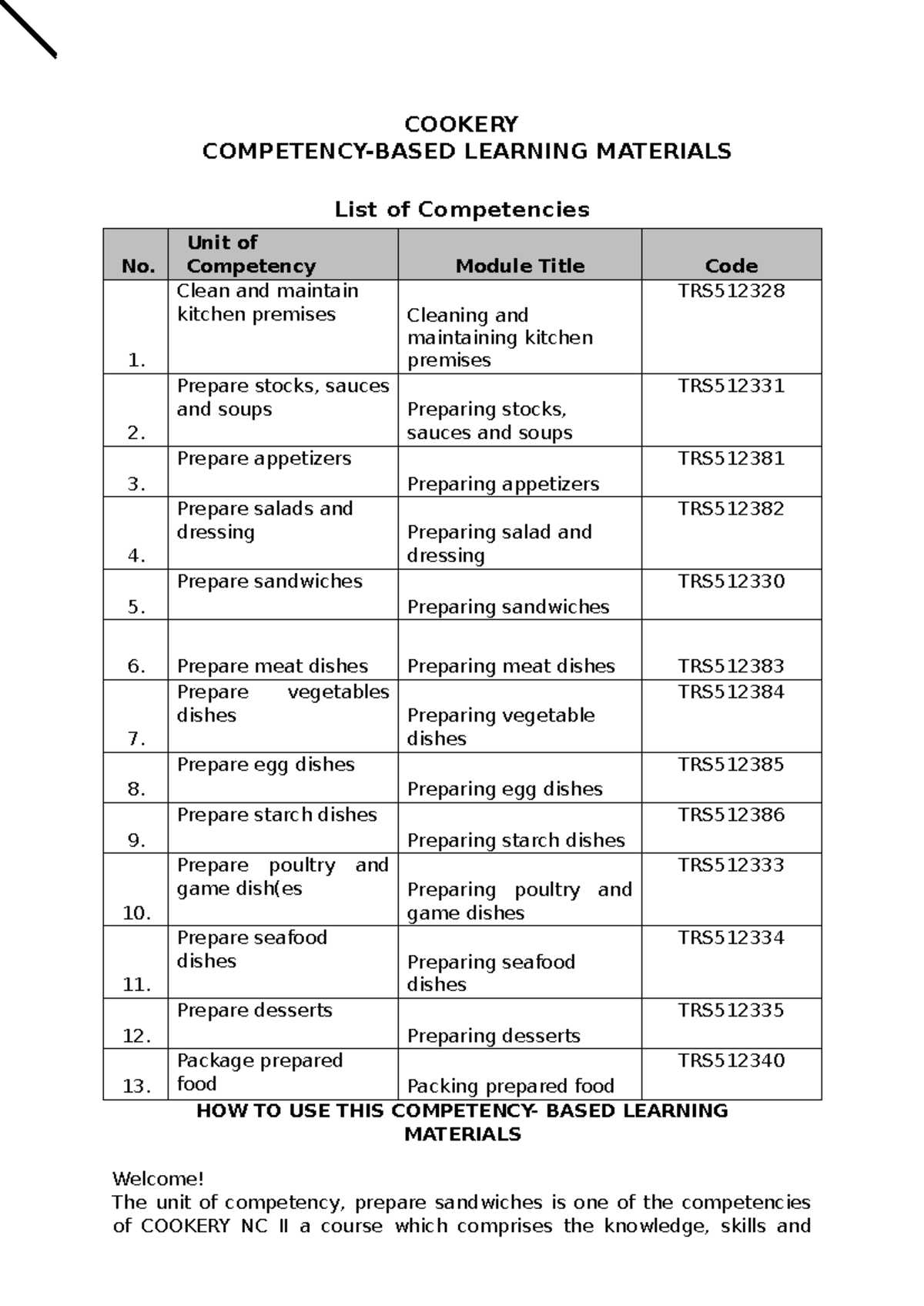 Drew Comp-Based-module - COOKERY COMPETENCY-BASED LEARNING MATERIALS ...