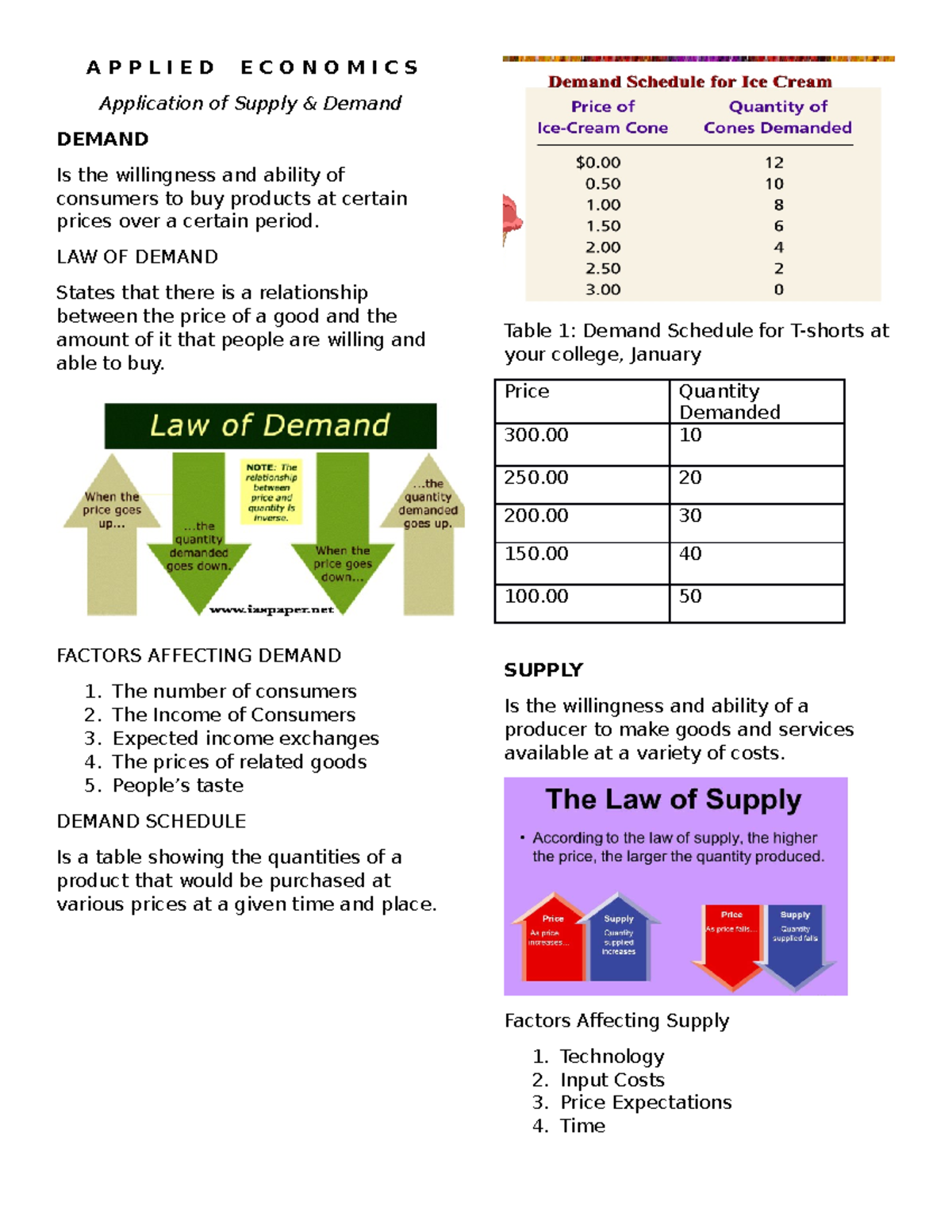 Economics Notes - Studocu